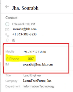 Modify – Outlook Contact Card details for Office 365 – Learn Tech Future